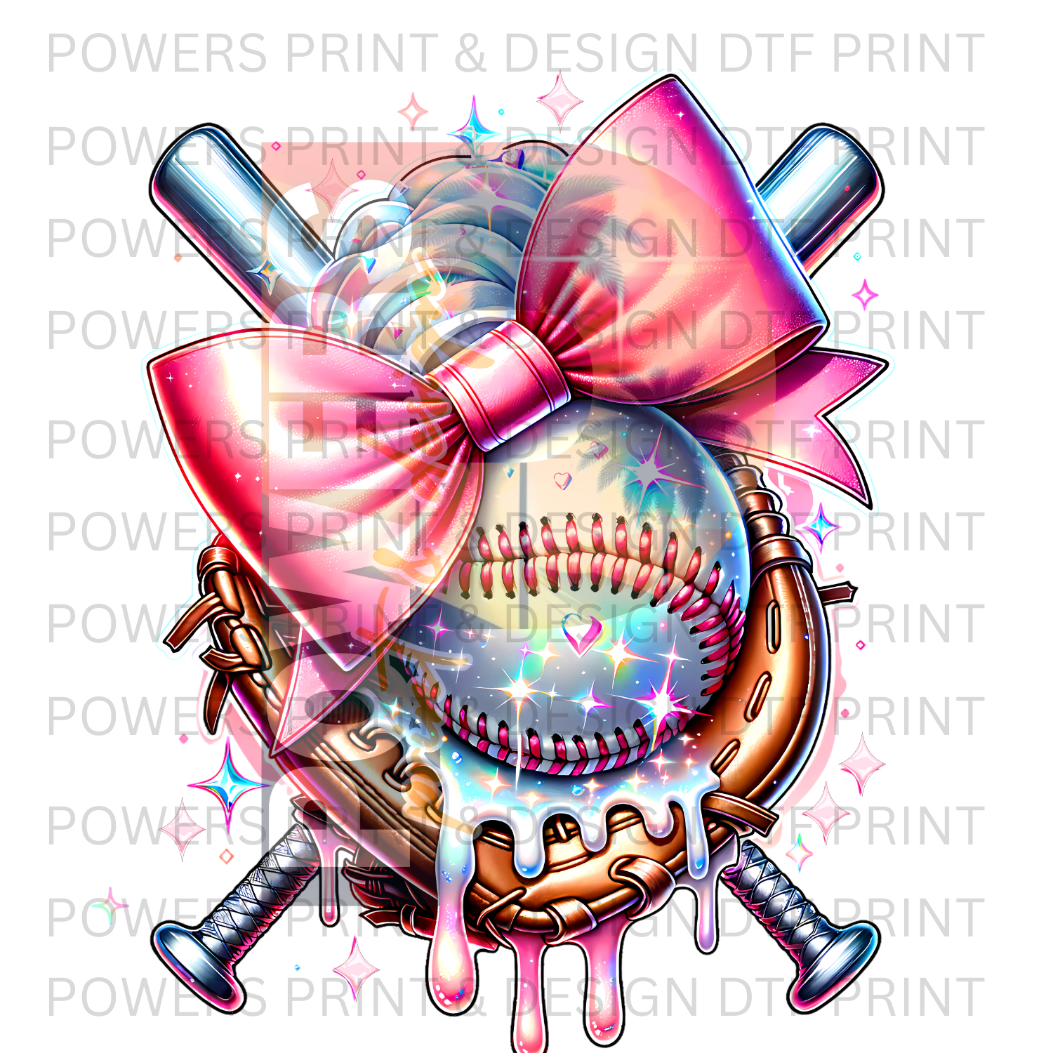 Sparkle Baseball SINGLE DTF PRINT – Powers Print & Design